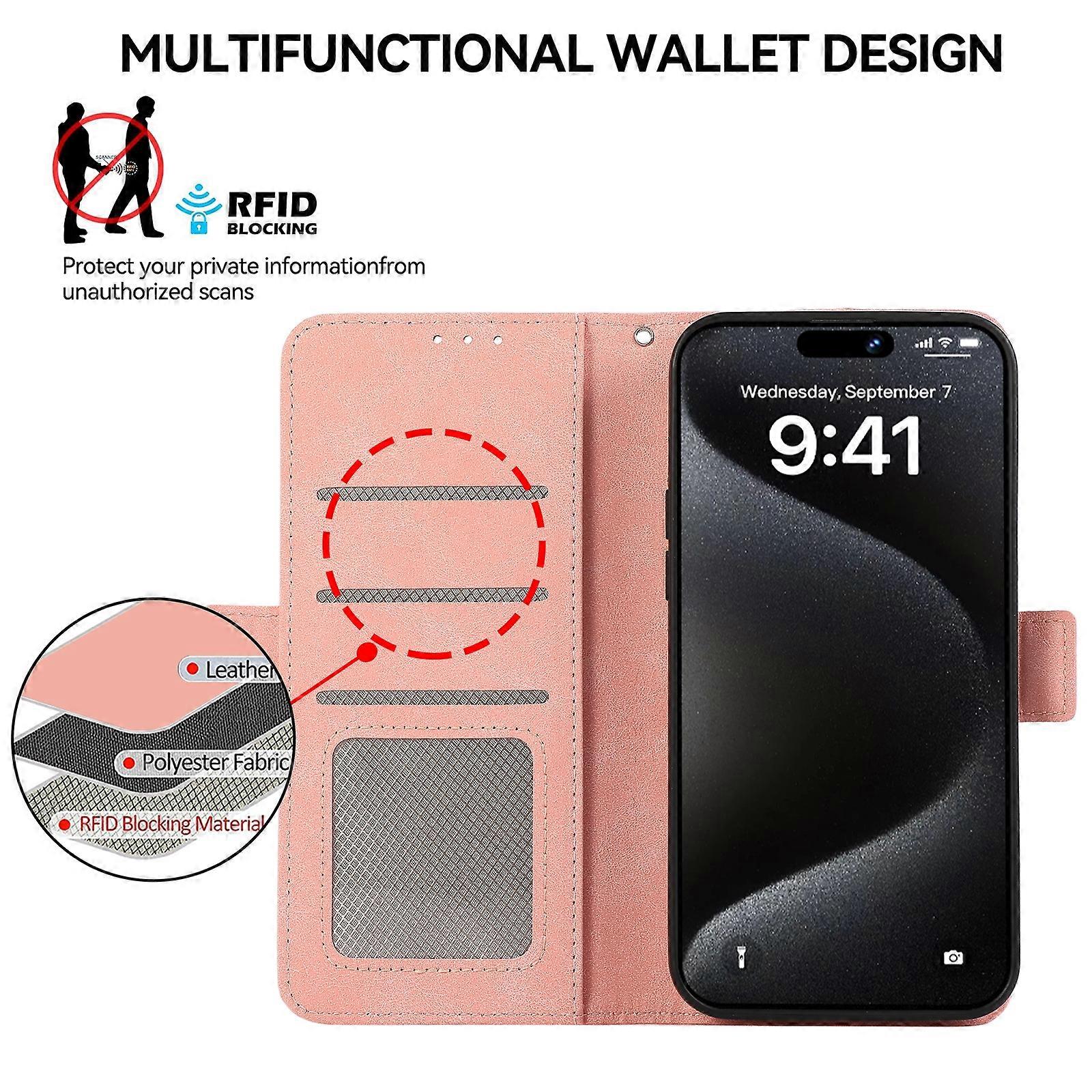 ABEEL Frosted Magnetic RFID Leather Phone Case | Fruugo UK