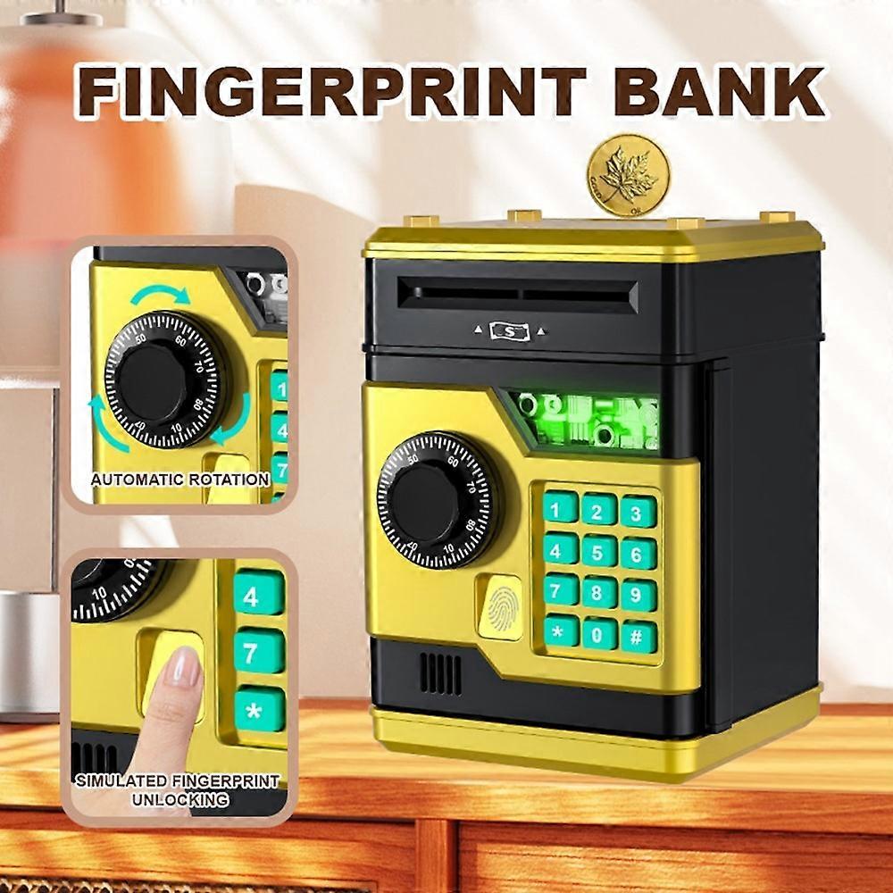Fingerprint Password Safe Piggy Bank ATM-Style Electronic Coin and Cash ...
