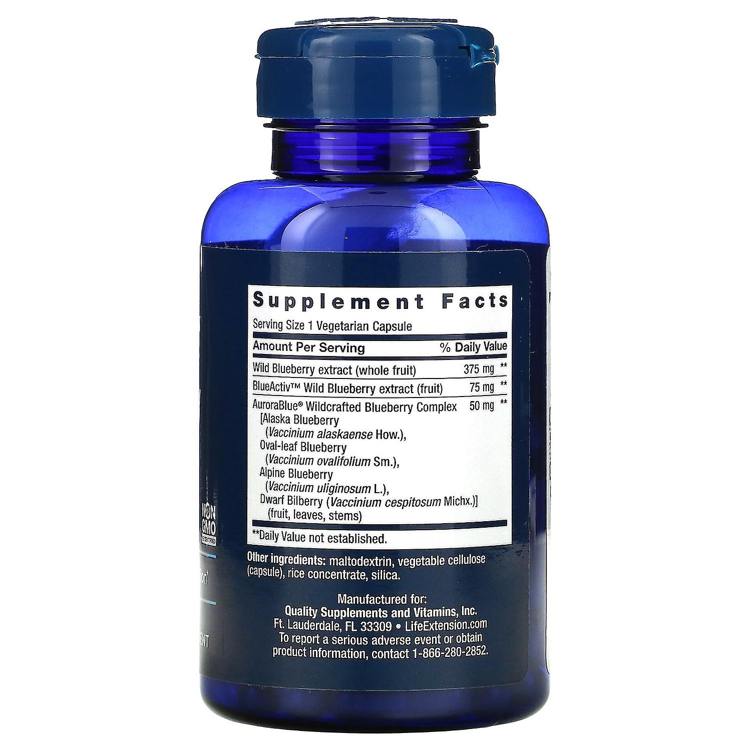 Life Extension, Blueberry Extract Capsules, 60 Vegetarian Capsules ...