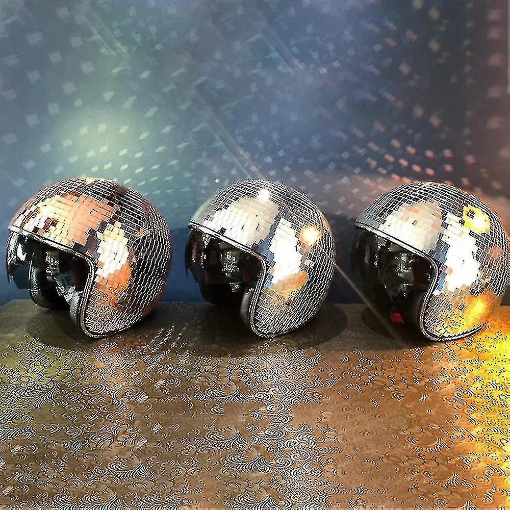 Disco Ball Helmet With Retractable Visor, Cool Props For Nightclub ...