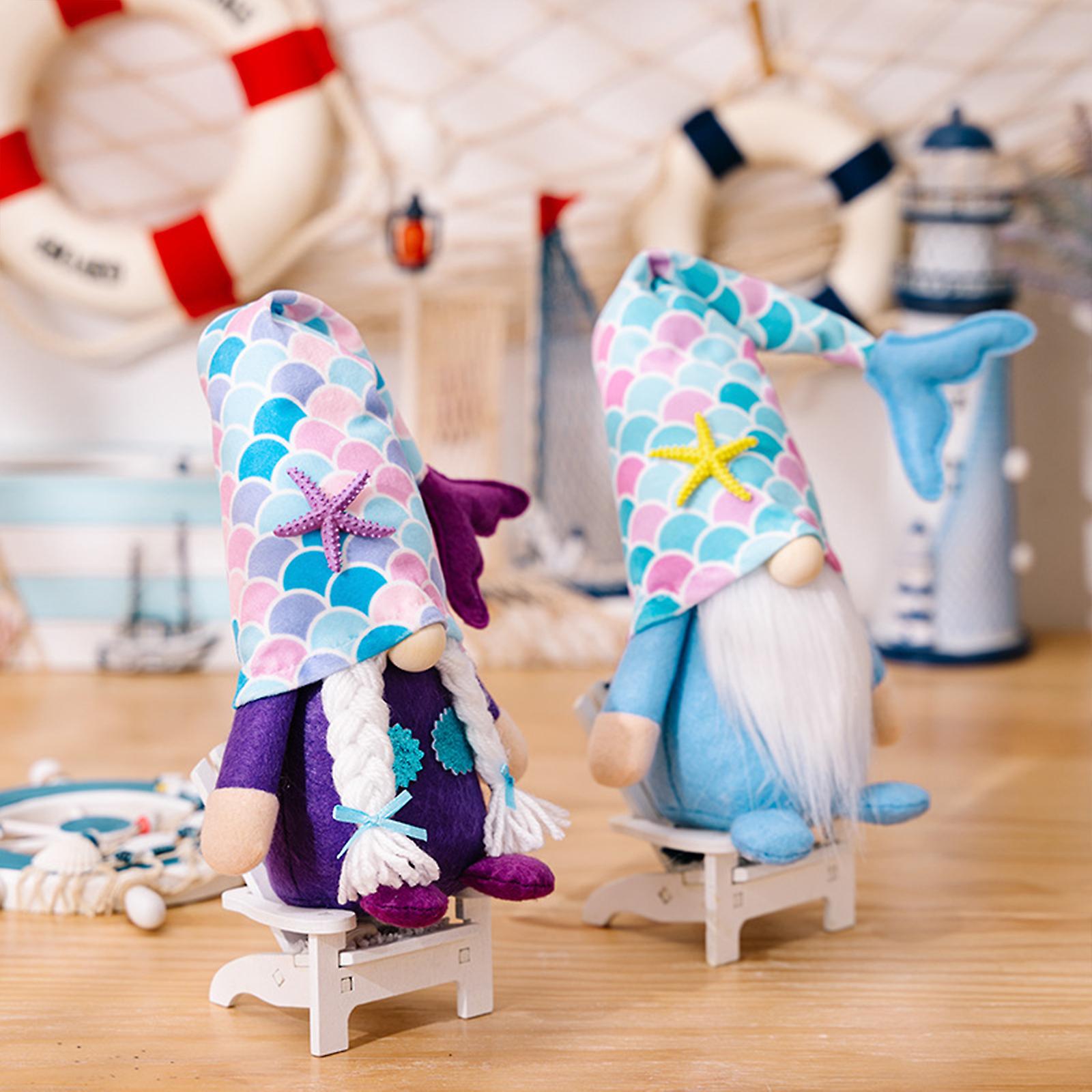 Mermaid Gnome Couple Summer Tomte Plush Farmhouse Beach Elf Dwarf ...