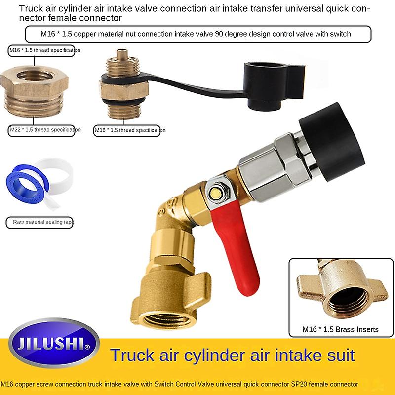 Truck Air Intake Pipe Storage Cylinder Valve Connector Gas Tank Set ...