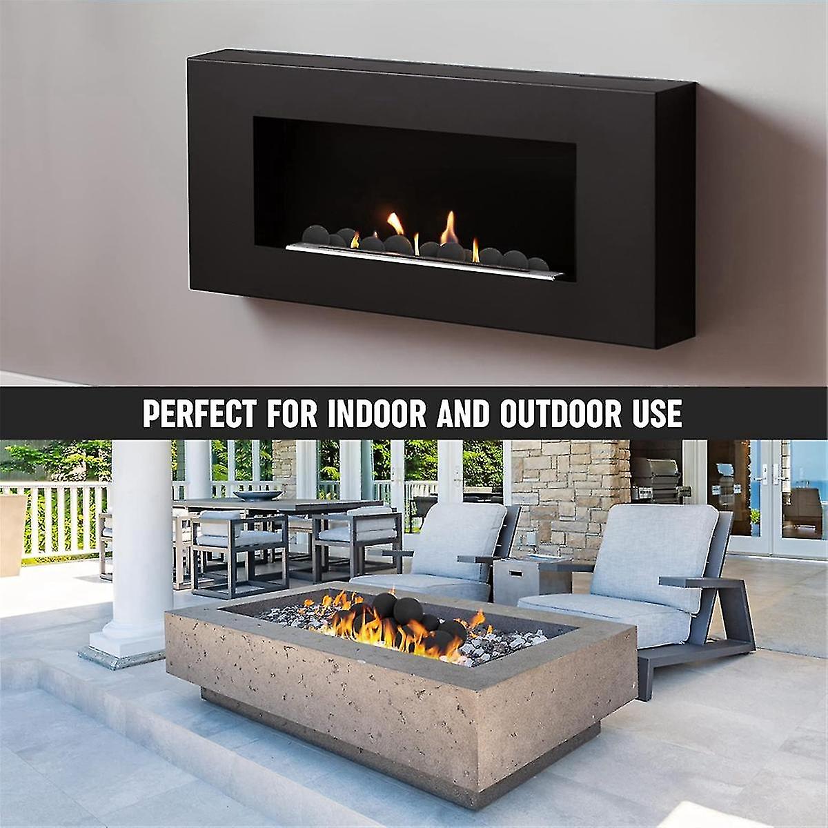 Ceramic Fire Balls, Set Of 10 Round Fire Set For Indoor And Outdoor ...