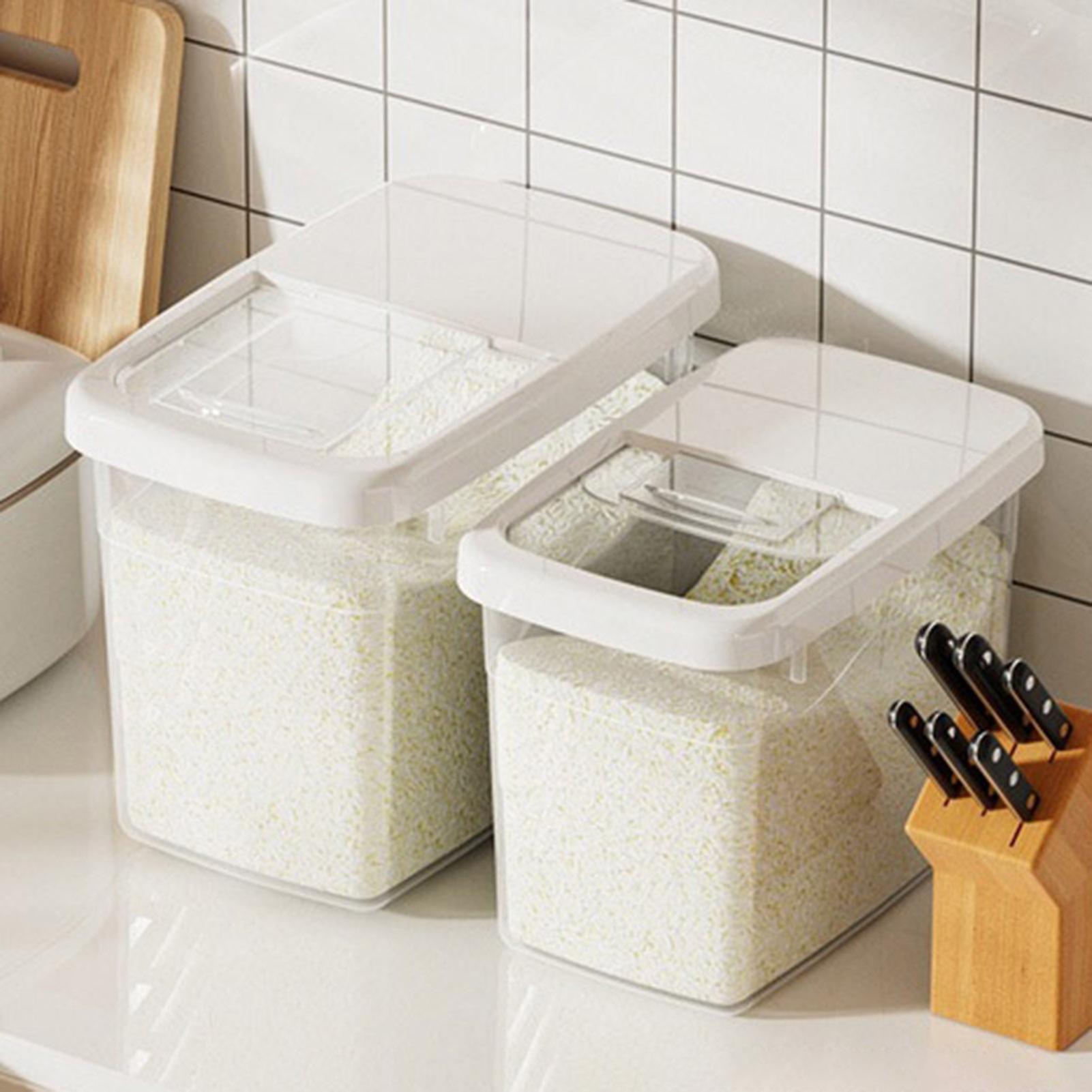 Rice Storage Box Large Capacity Dustproof Transparent Rice Grain ...