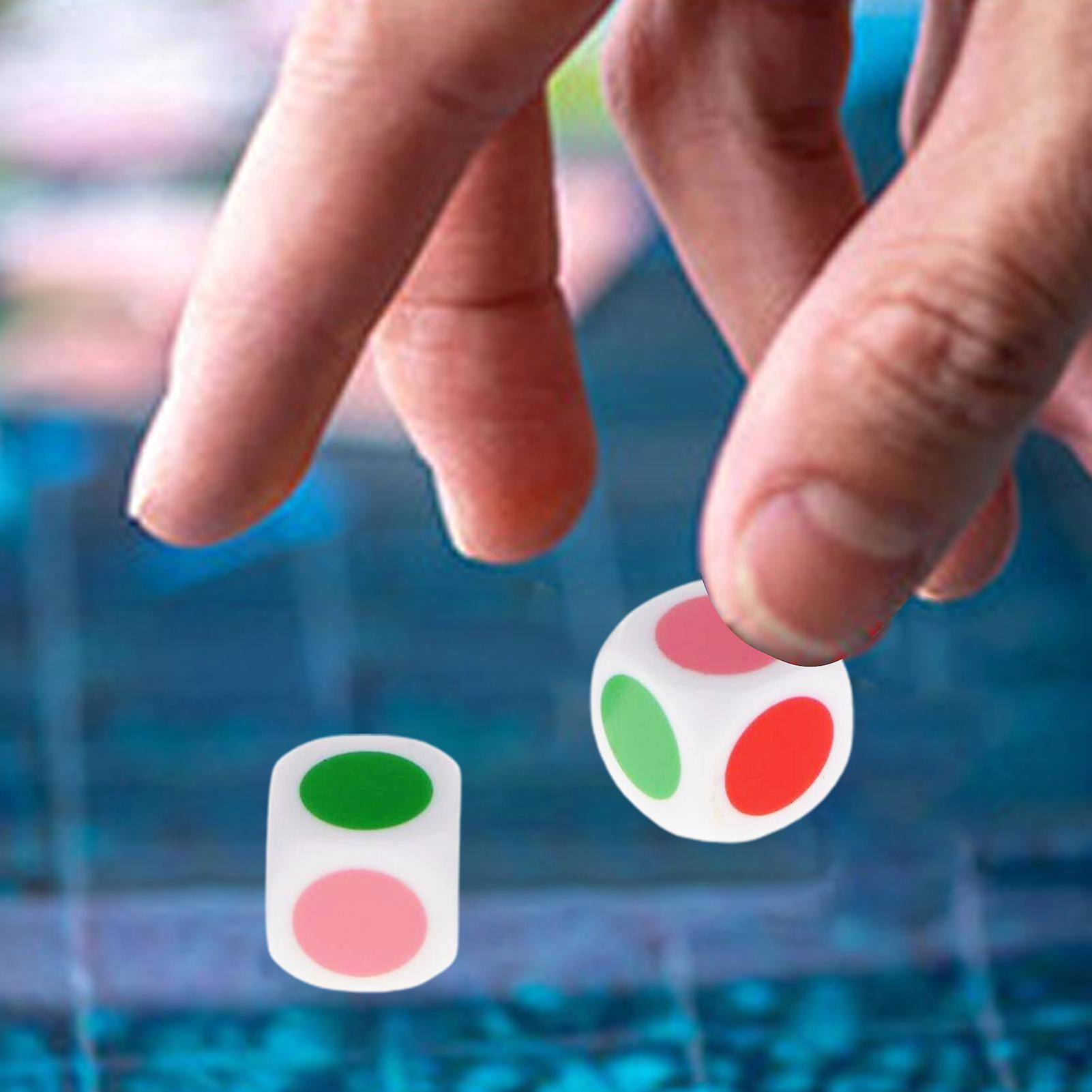 2 Pcs Dice 16mm Colorful Teaching Dice 6 Sided Smooth Edge Non-fading ...