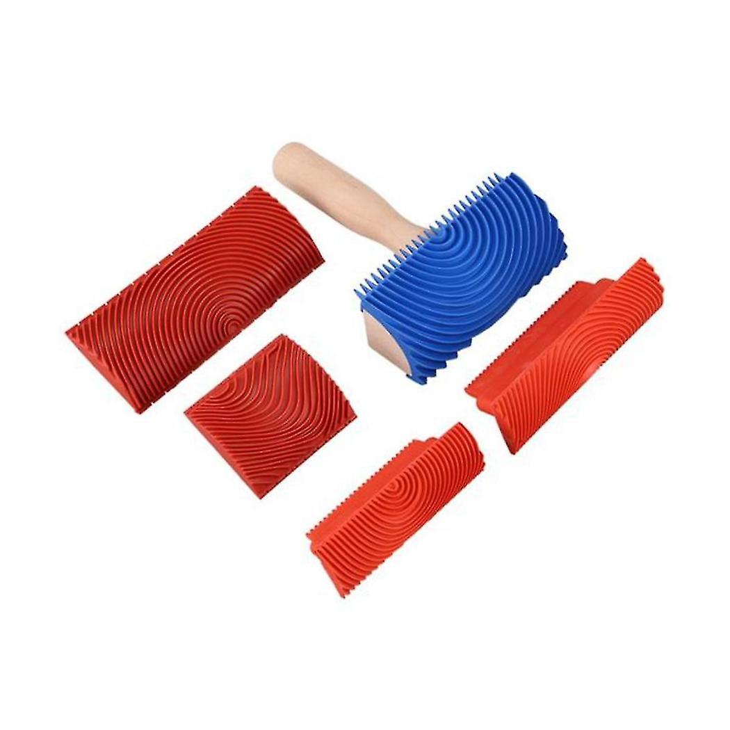 Wood Roller Texture Tool Wall Paint Wood Roller Rubber Texture Painting ...