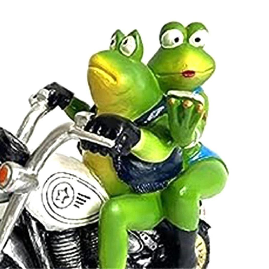 Frog Motorcycle Resin Frog Couple Riding On Motorcycle Figurines Frog ...