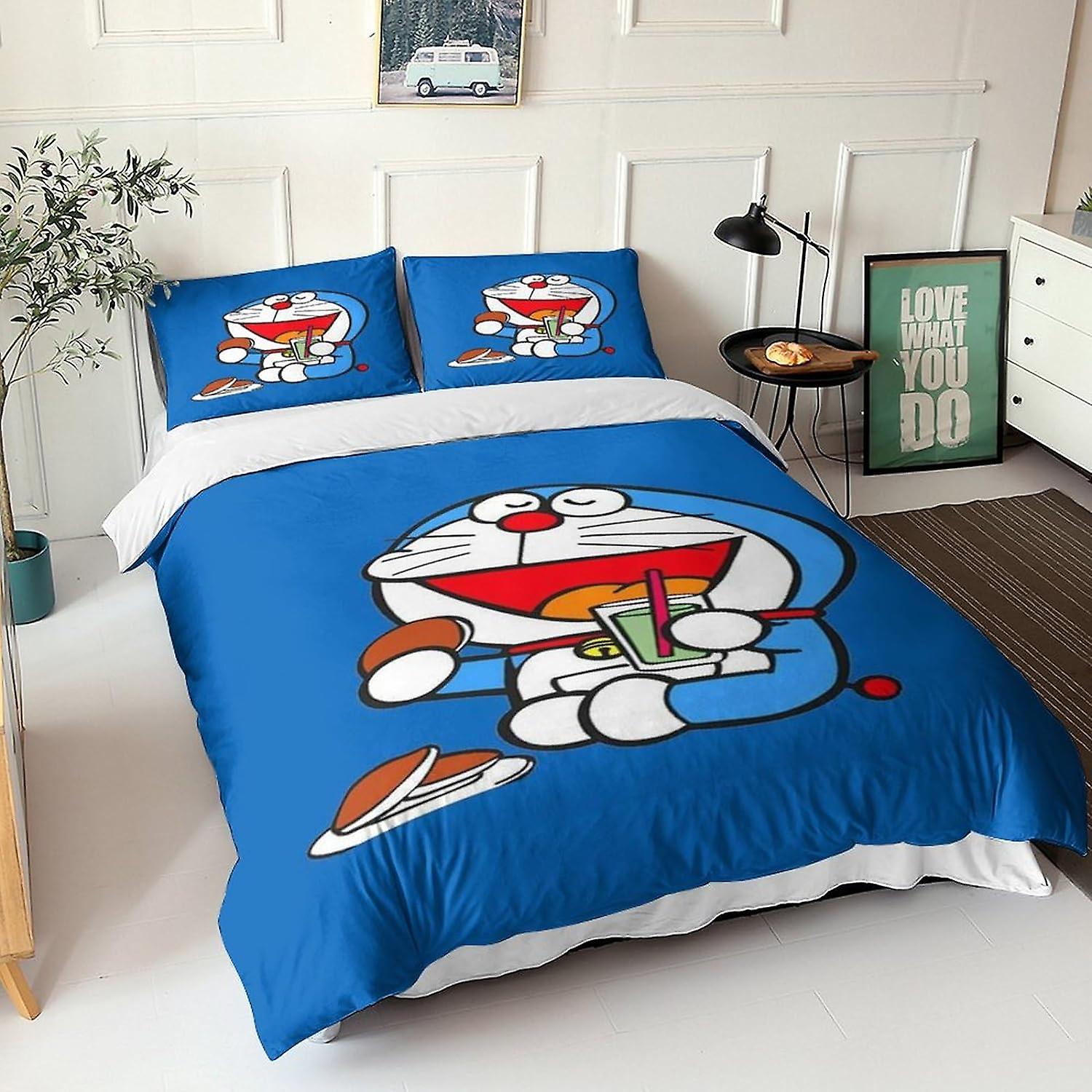 EKENOZ Doraemon Bedding Set,3D Duvet Cover with Pillowcases,for Soft ...
