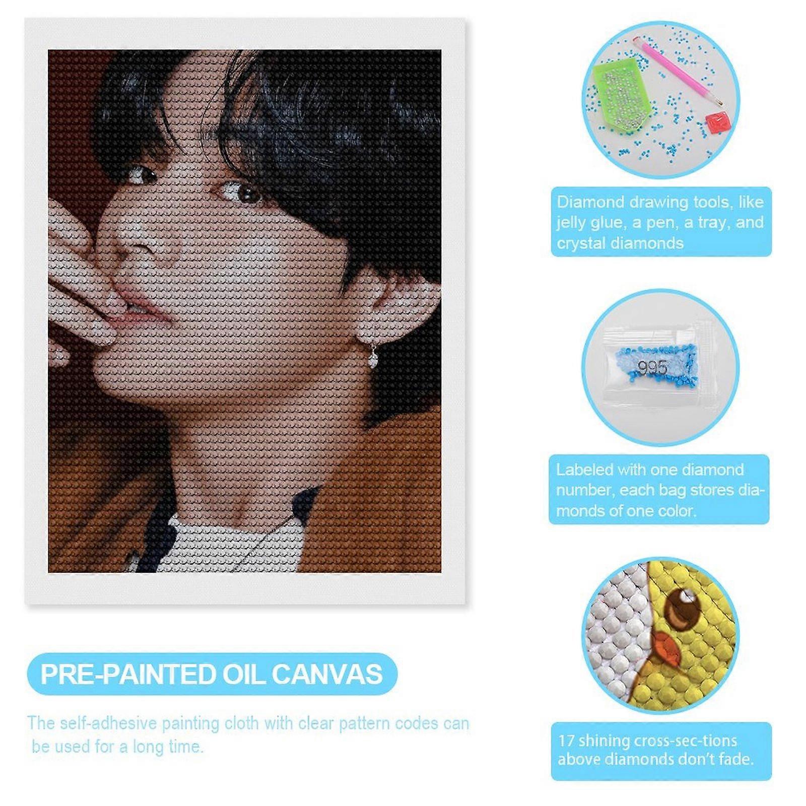 BTS V (63) Diamond Art Gem Art Painting Full Drill Round Art Gem ...