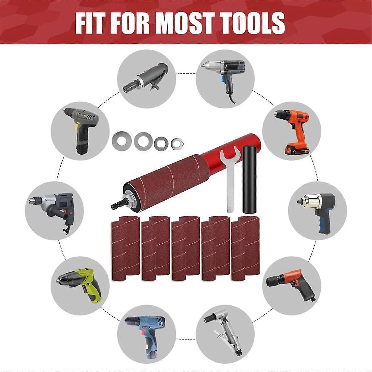 Handheld Sanders For Wood Drum Sander Set Portable Rubber Sanding Drum ...