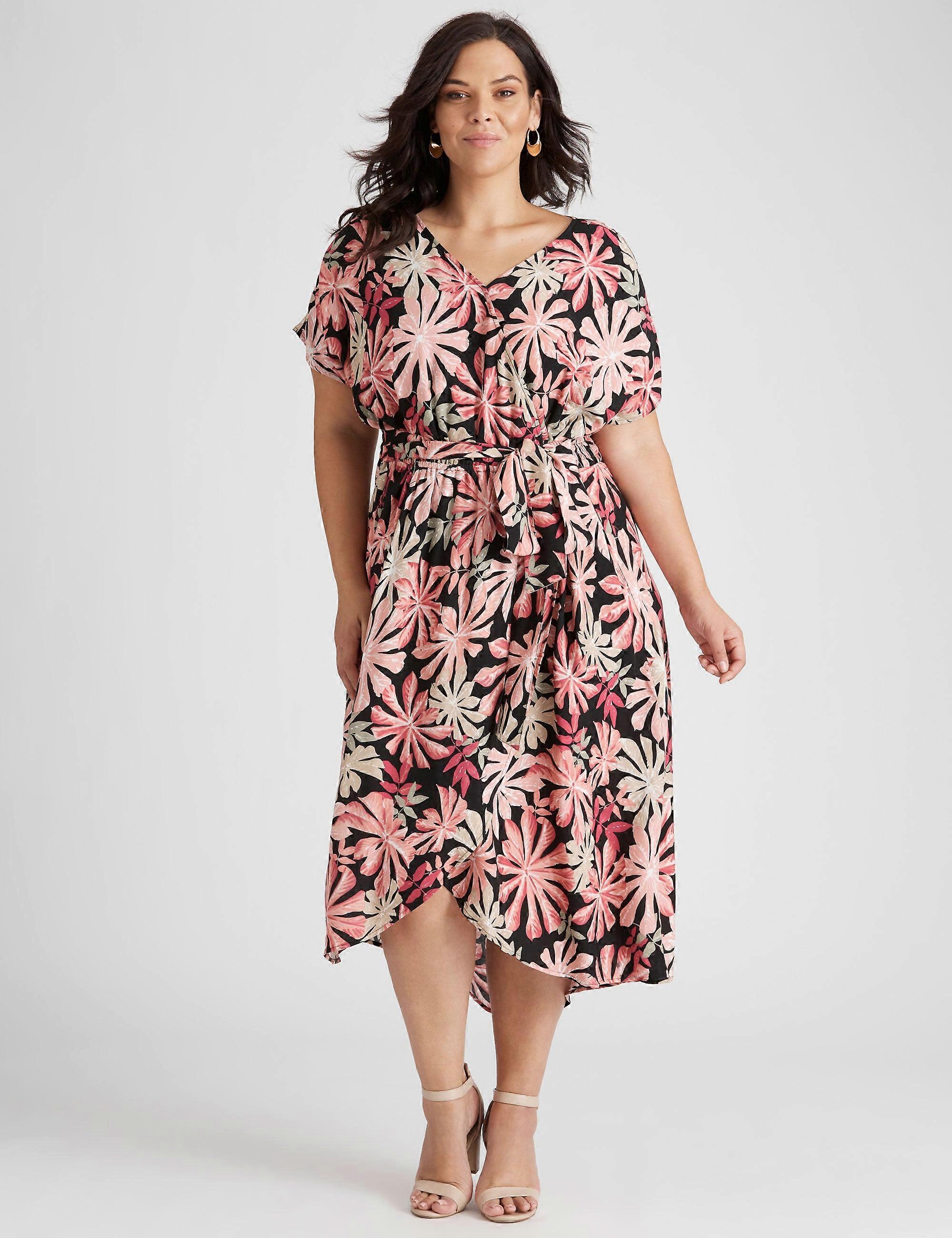 Autograph - Plus Size - Womens Midi Dress - Summer Casual Floral ...