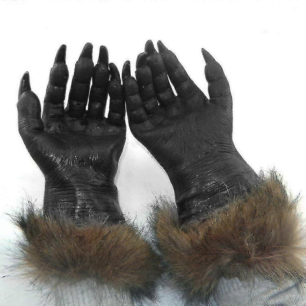Werewolf Costume Wolf Claws Gloves And Head Mask For Halloween, Cosplay ...