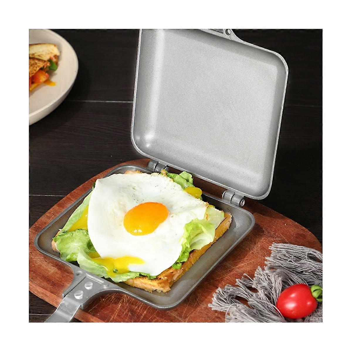 Double-Sided Sandwich Pan Non-Stick Foldable Grill Frying Pan for Bread ...