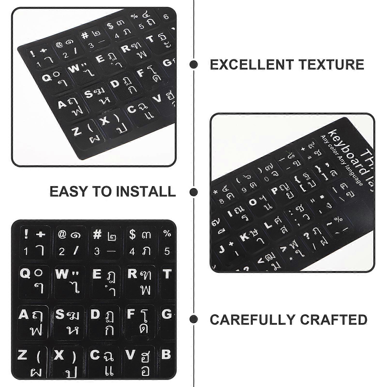 2 Sheets of Adhesive Thai Keyboard Stickers Keyboard Stickers Thai ...
