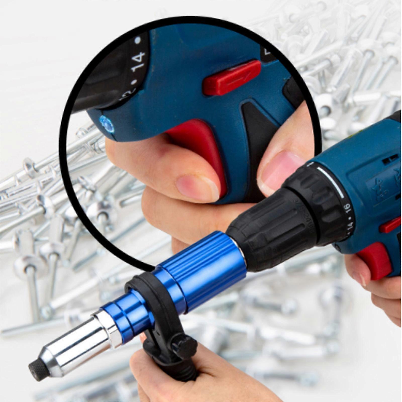 Cordless Electric Rivet Gun Kit - 1000 RPM, 15 N.m Torque, Carbon Steel ...