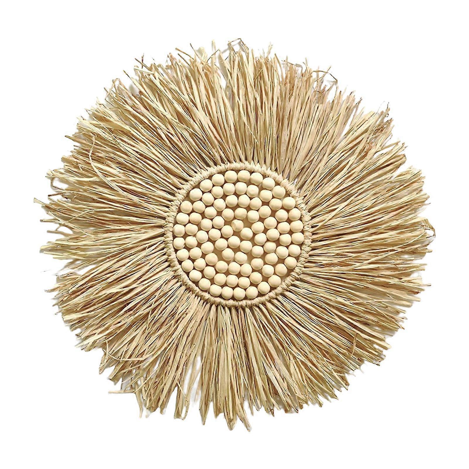 Nordic Style Straw Woven Wall Decor Circular Home Hanging Decoration ...