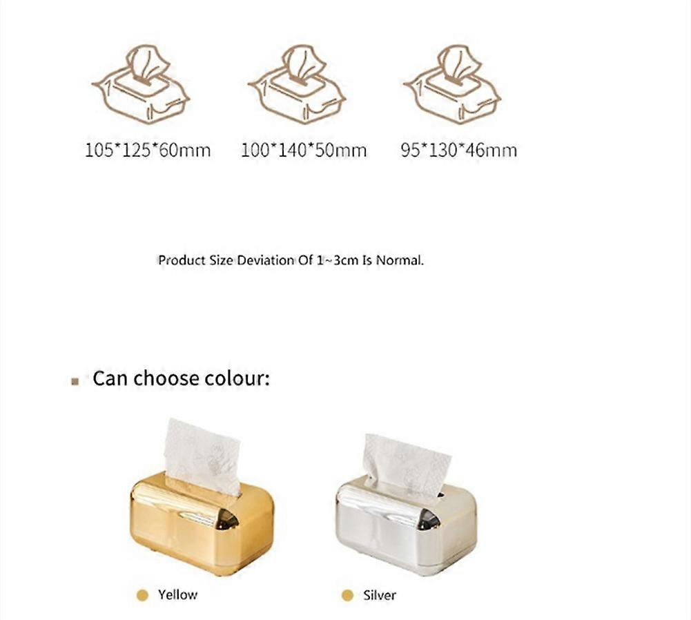 Golden Tissue Holder Home Decor Silver Tissue Box Living Room Desktop ...