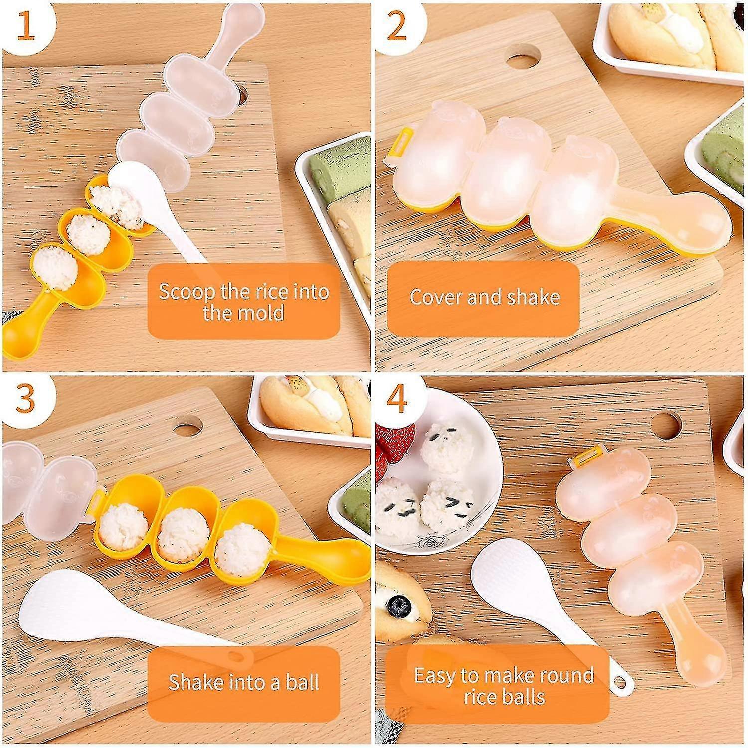 Rice Ball Shaker,rice Ball Molds, Diy Ball Shaped Kitchen Tools Shakers ...