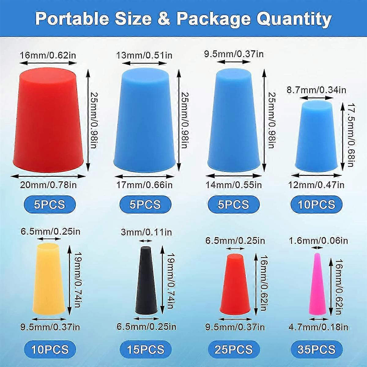 110pcs Silicone Rubber Tapered Plug, High-temperature Resistant Rubber ...