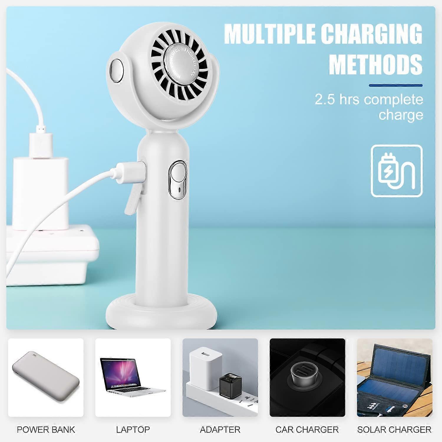 Mini Portable Fan, Handheld Fan Strong Wind 3 Speed 130 Rotation, Small ...