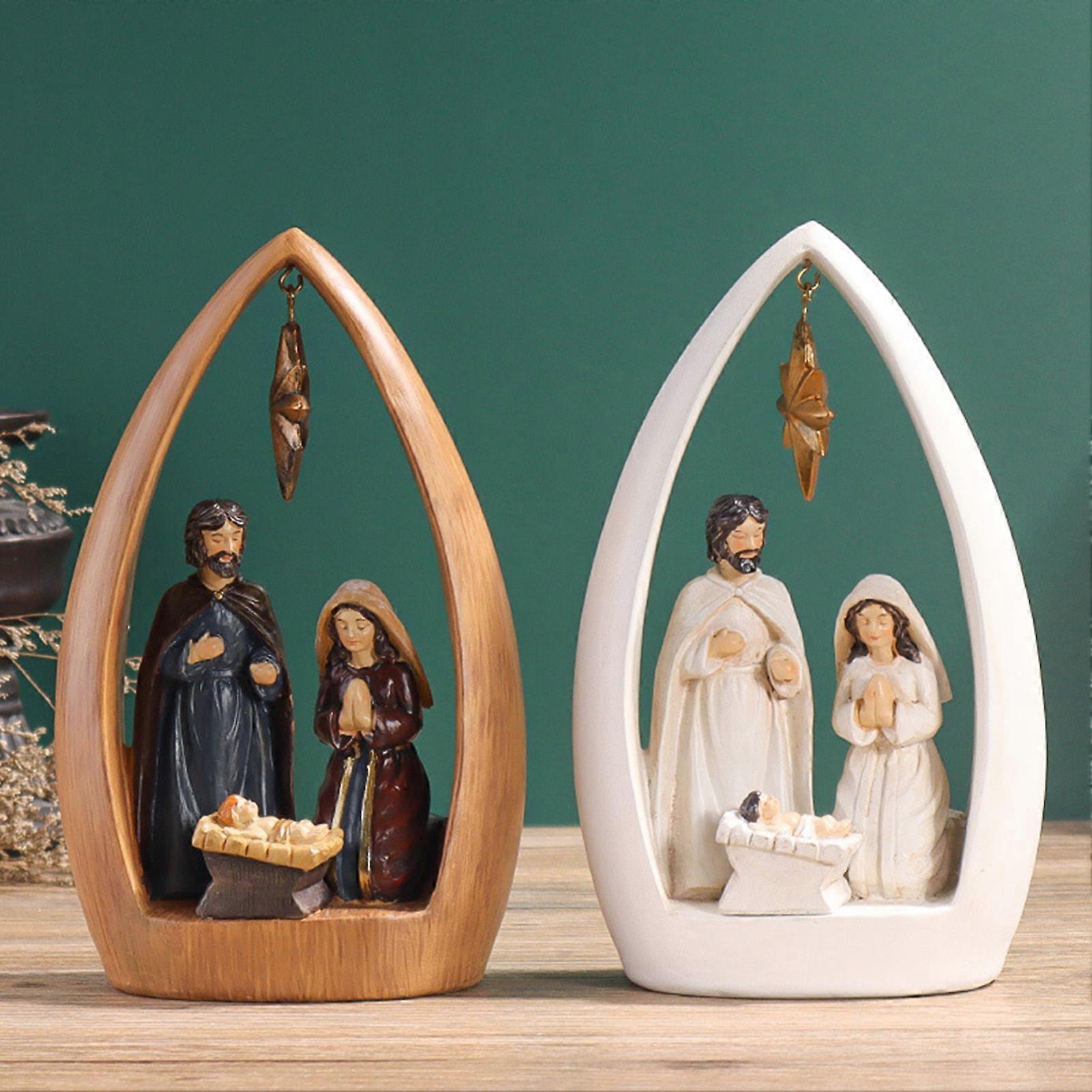 Holy Family Resin Figurine Nativity Advent Statue Joseph Virgin Mary ...