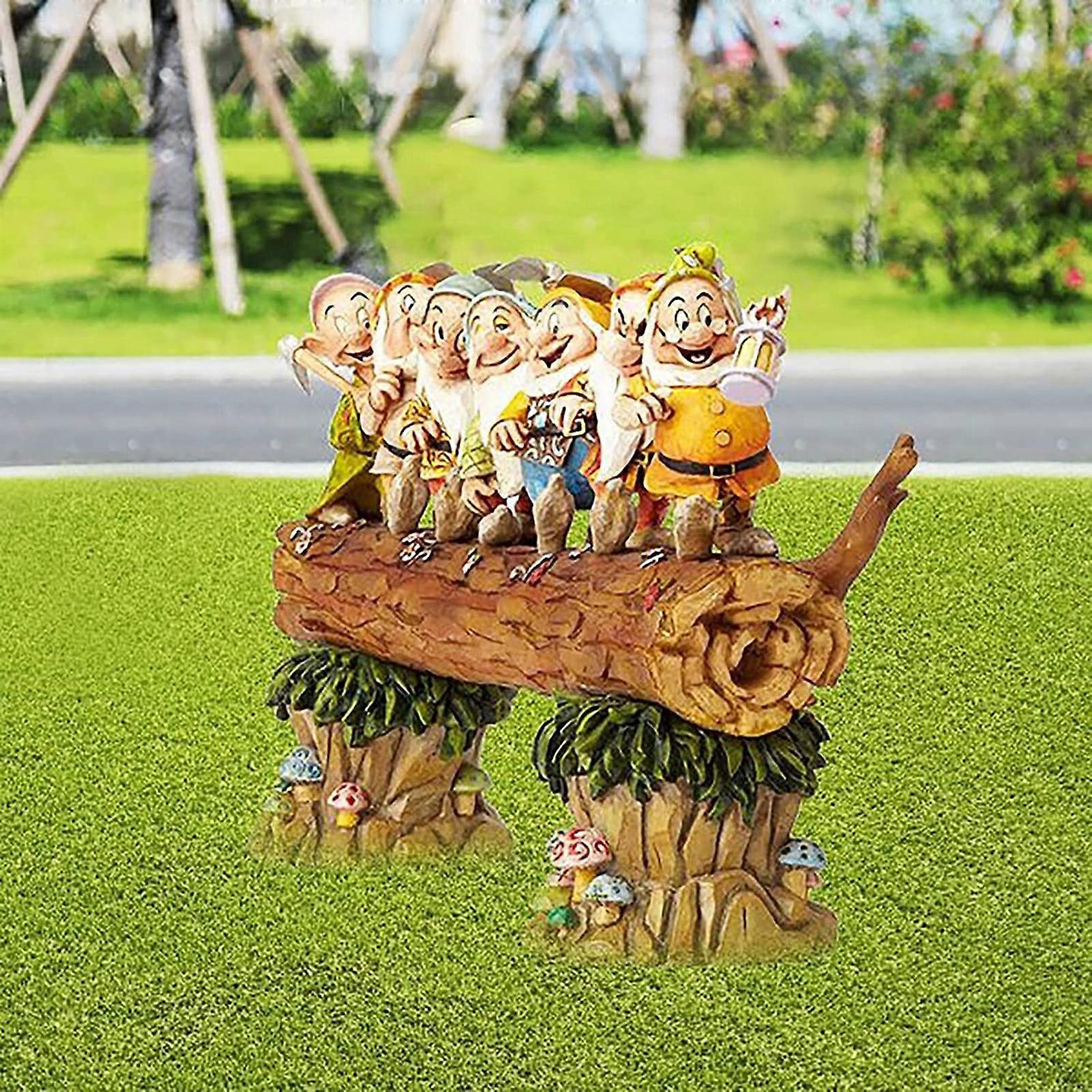 Resin Seven Dwarf Tree Dwarf Garden Ornaments Little Man Home Art Decor ...