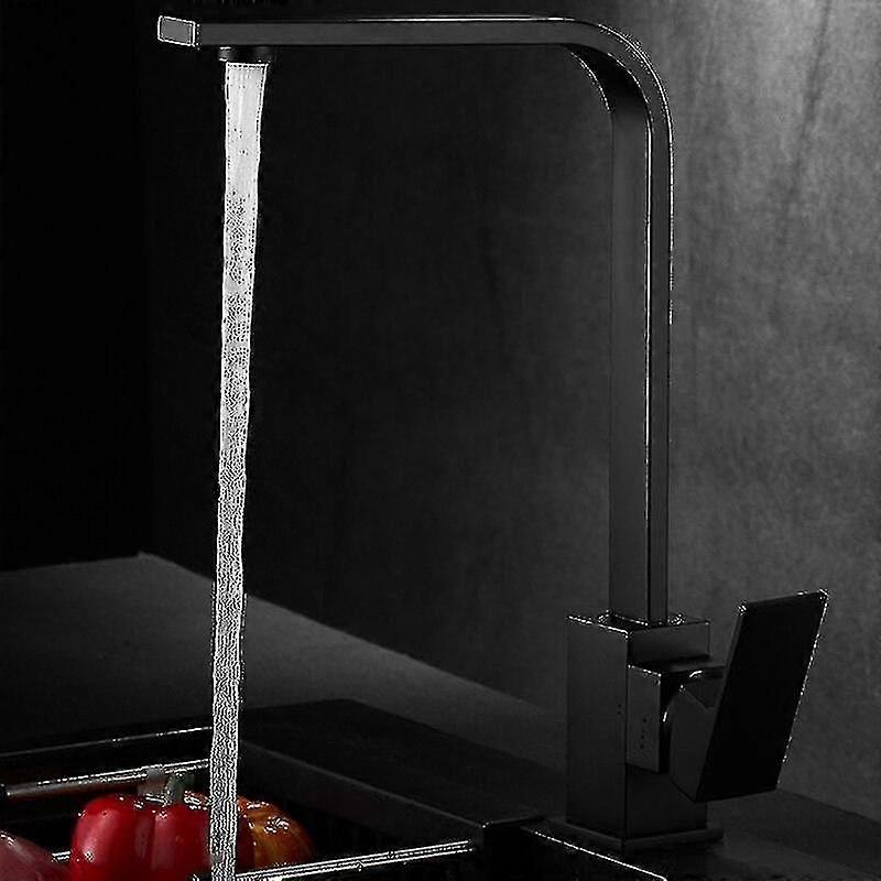 Square Kitchen Faucet Brass Bathroom Faucet Black Paint Hot And Cold ...