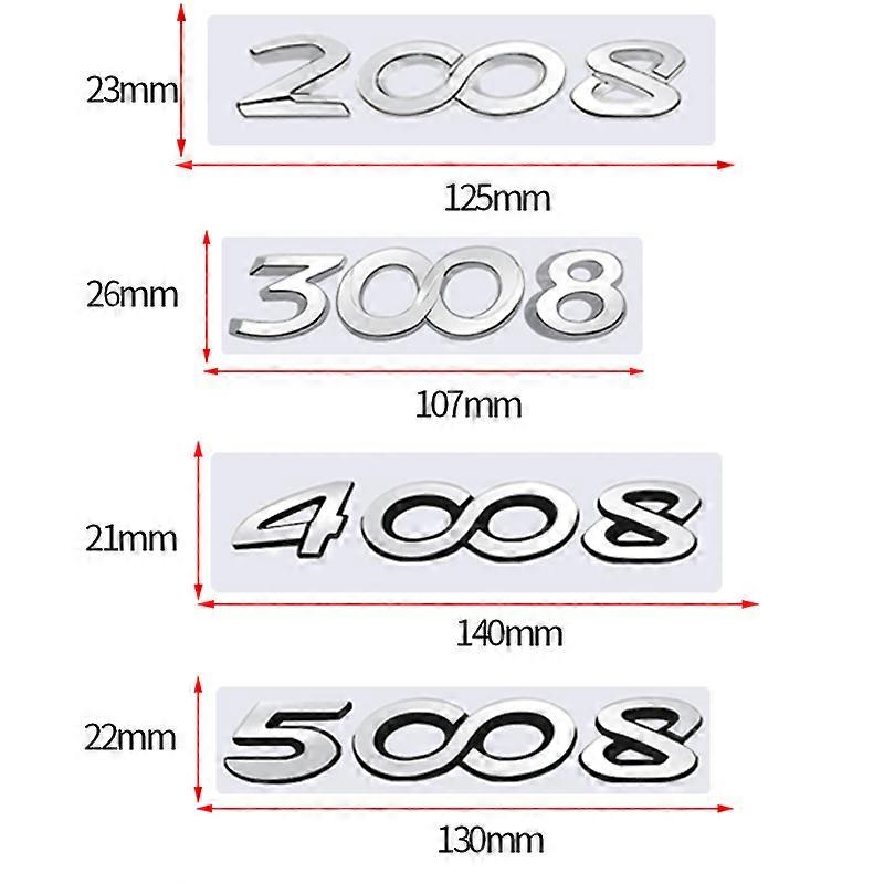 Chrome Silver Metal Stickers Car Front Rear Trunk Body Emblem For ...