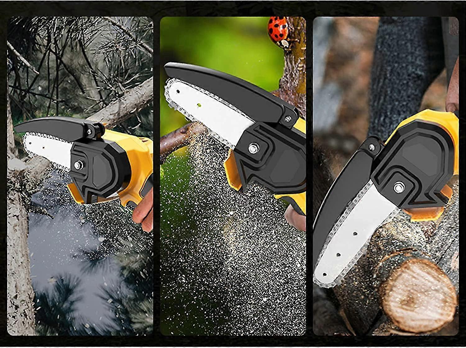 Cordless Portable Mini Chainsaw, 4 Inch 21v Rechargeable Electric ...