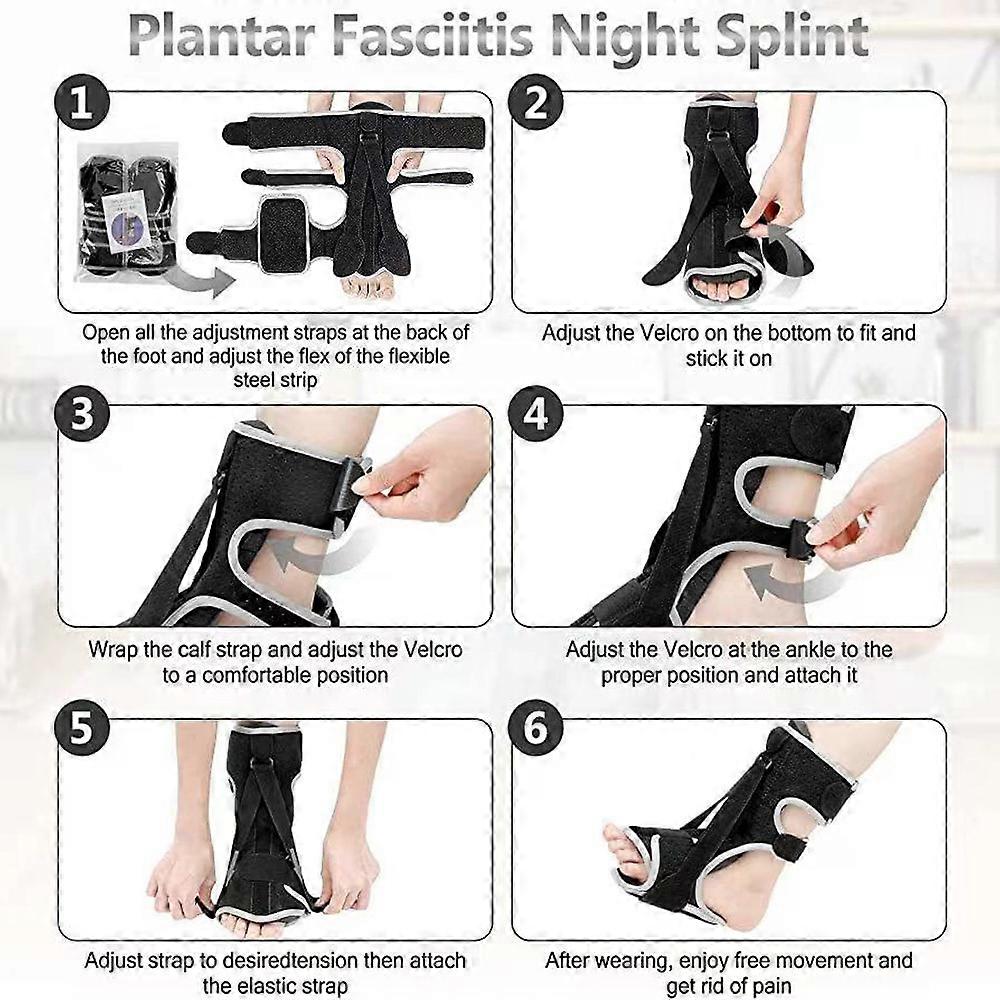 Plantar Fasciitis Night Splint Foot Support Tendonitis Brace For Fascia ...