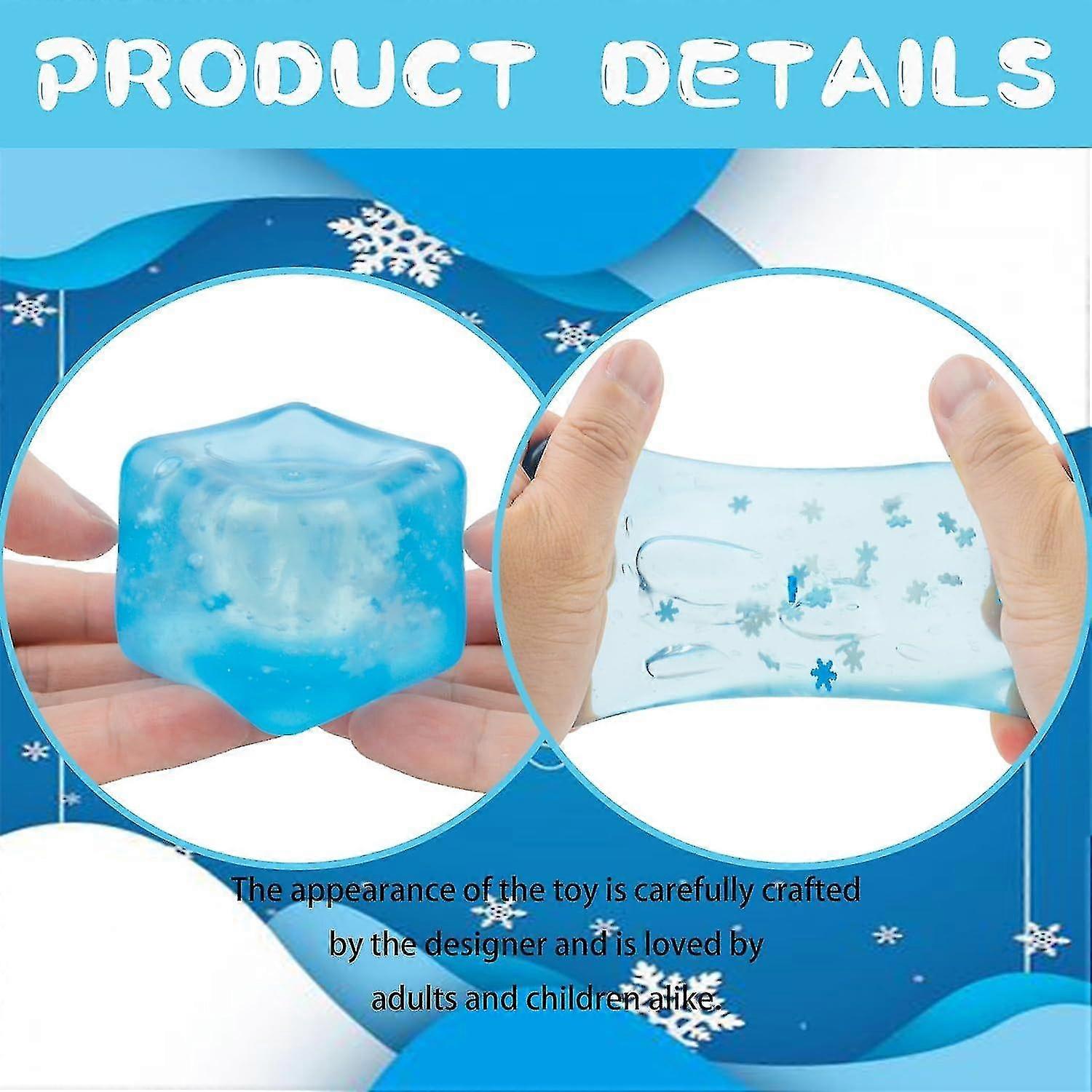 Ice Cube Squishy Toys, Tpr Transparent Ice Block Mochi Squishy Fidget ...
