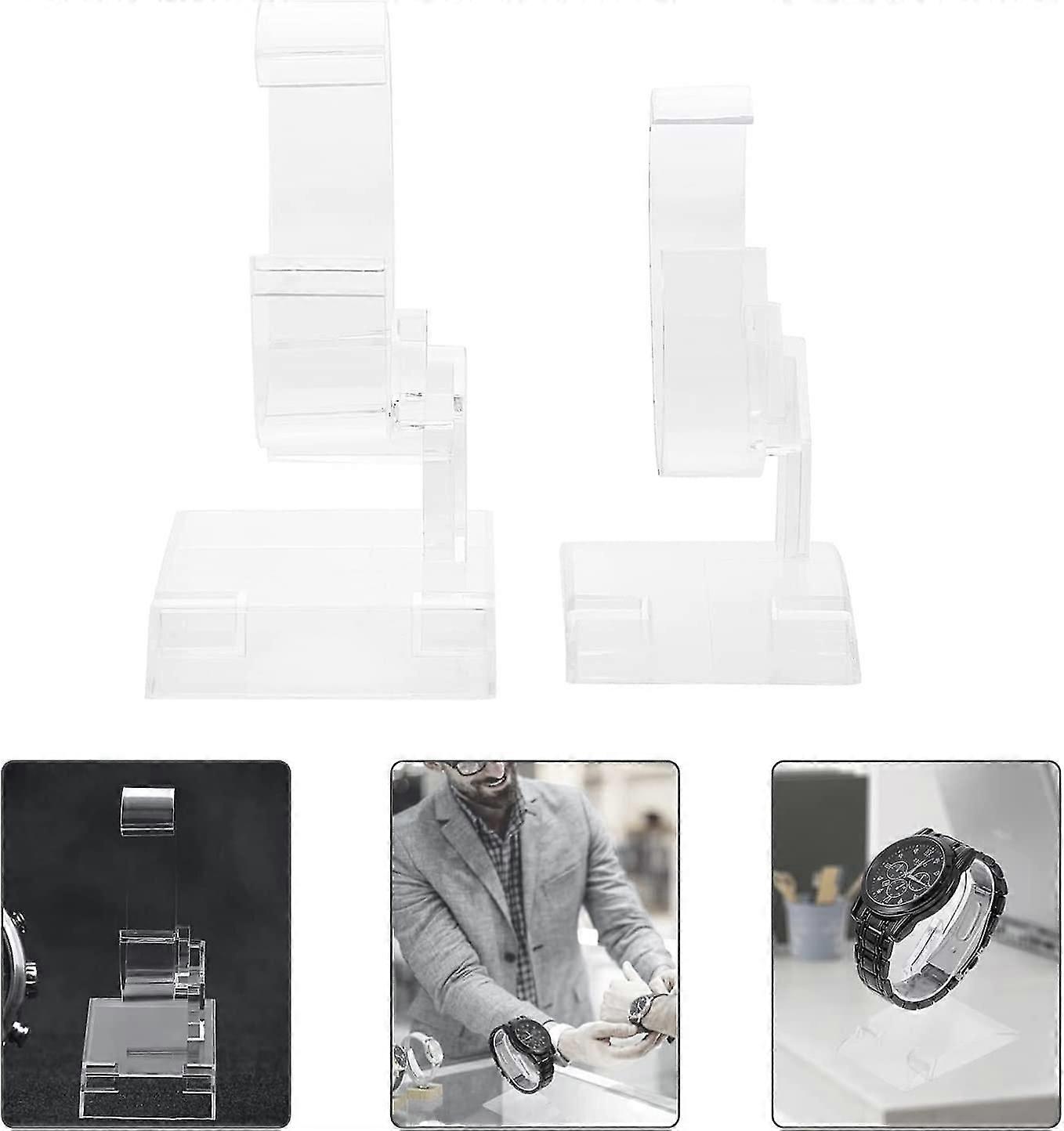 Clear Acrylic Watch Display Stand, 2PCS Watch Holder Stand Jewelry ...