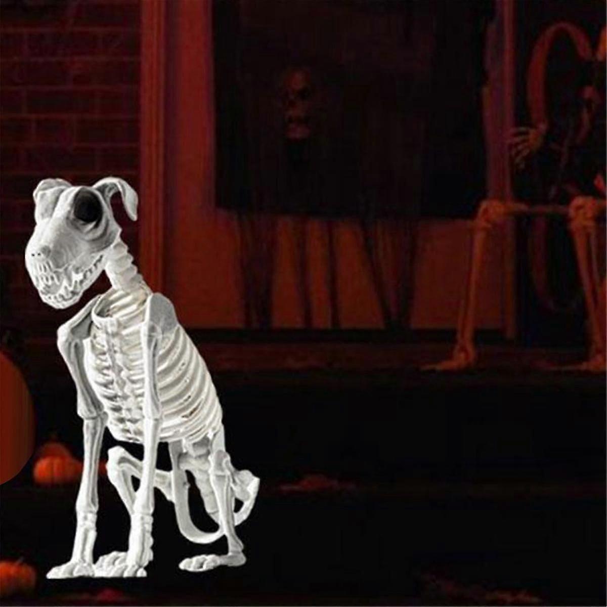 Halloween Sitting Dog Skeleton Scary Spooky Sitting Dog Skeleton with ...