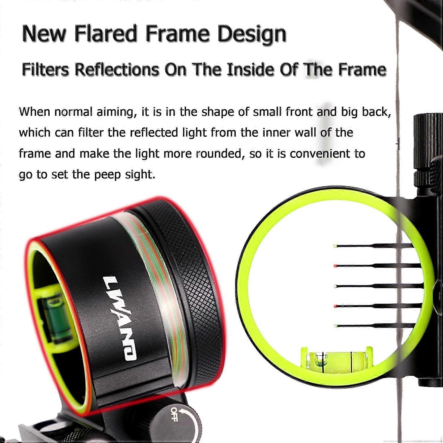 Compound Bow Sight Aluminum Alloy Archery Bow Sights 0.019' Fiber Optic ...