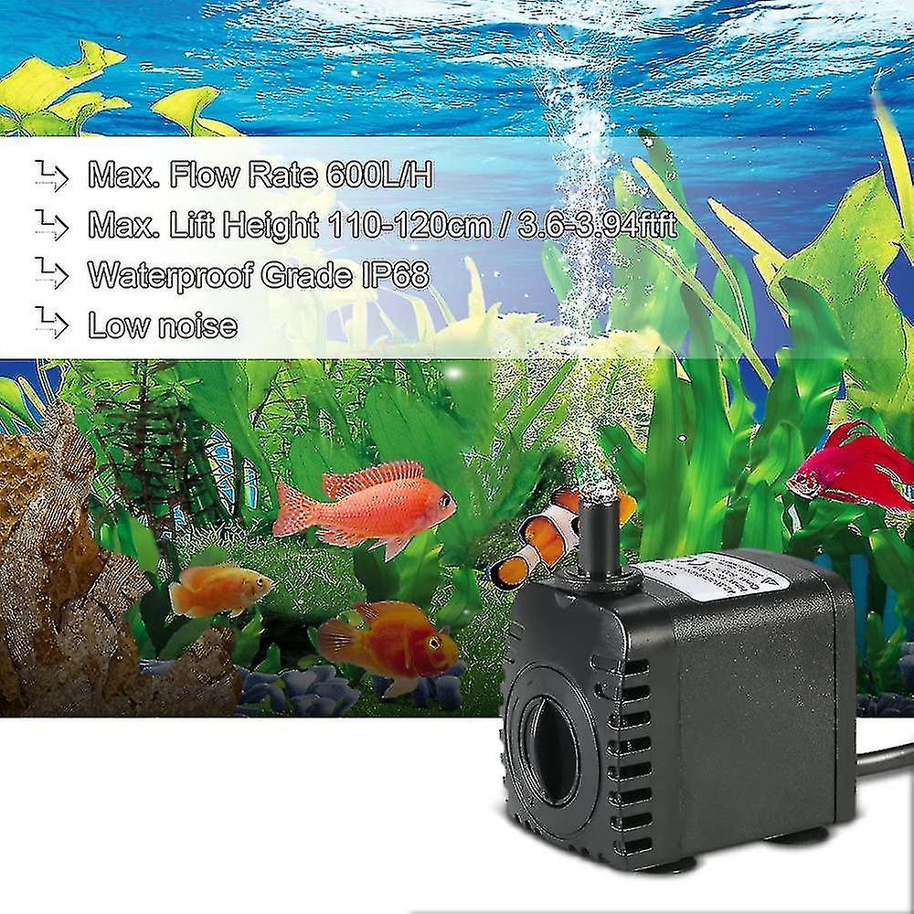 Submersible Water Pump, 600l/h 8w Water Pump, For Aquarium Tabletop ...