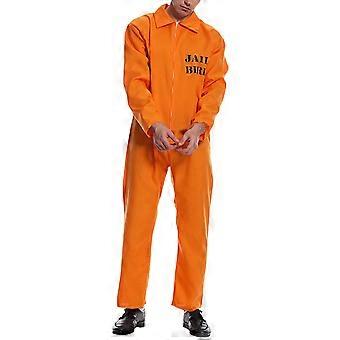 Prisoner Cosplay Costume Jumpsuits Adult Men Orange Prison Uniform ...