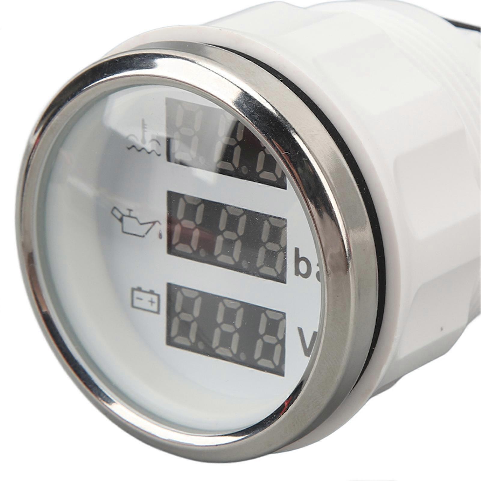Water Temp Gauge Oil Pressure Voltage Meter 52mm 3 in 1 Digital Display ...