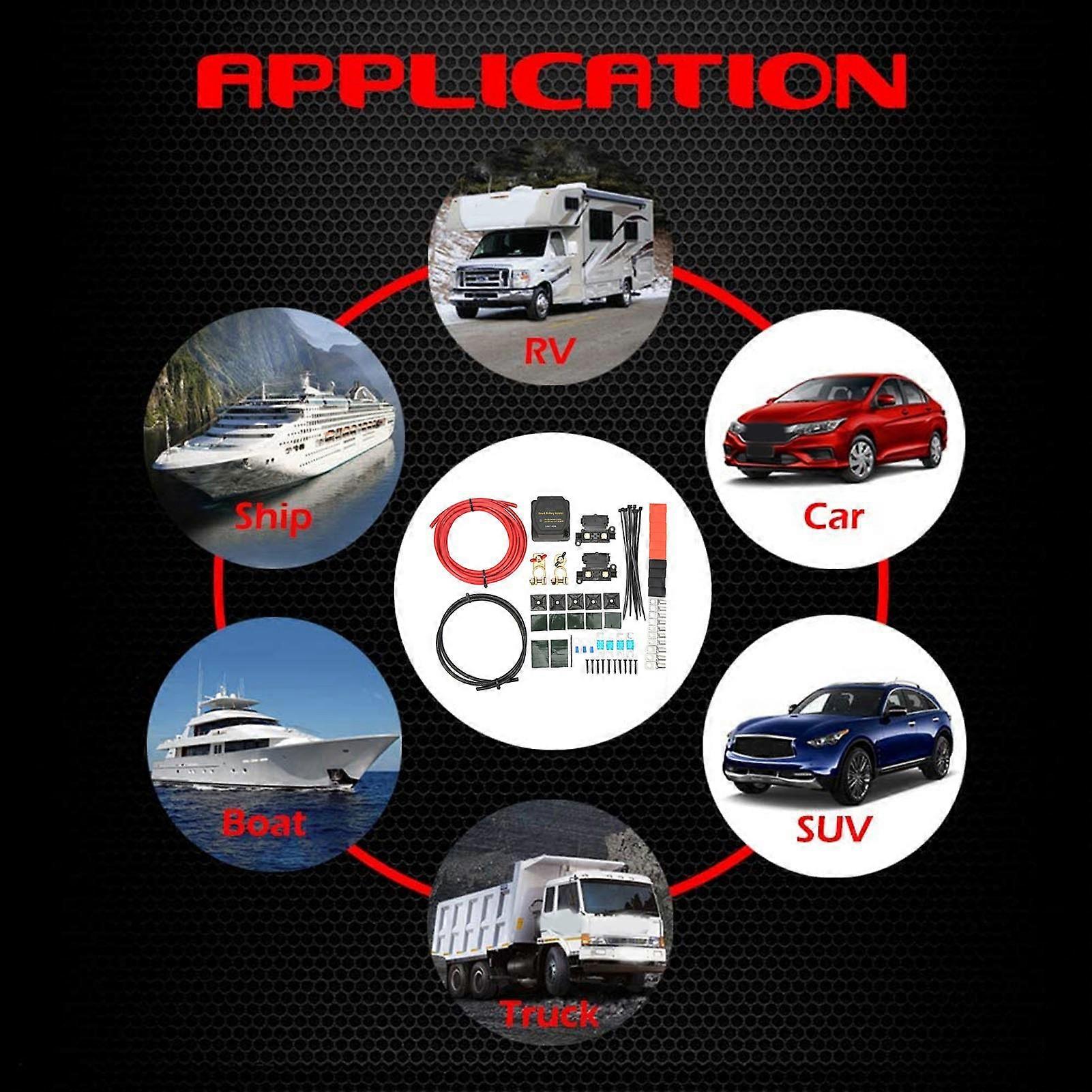 Dual Battery Isolator Kit 140 AMP 12V High Low Voltage Protection ...