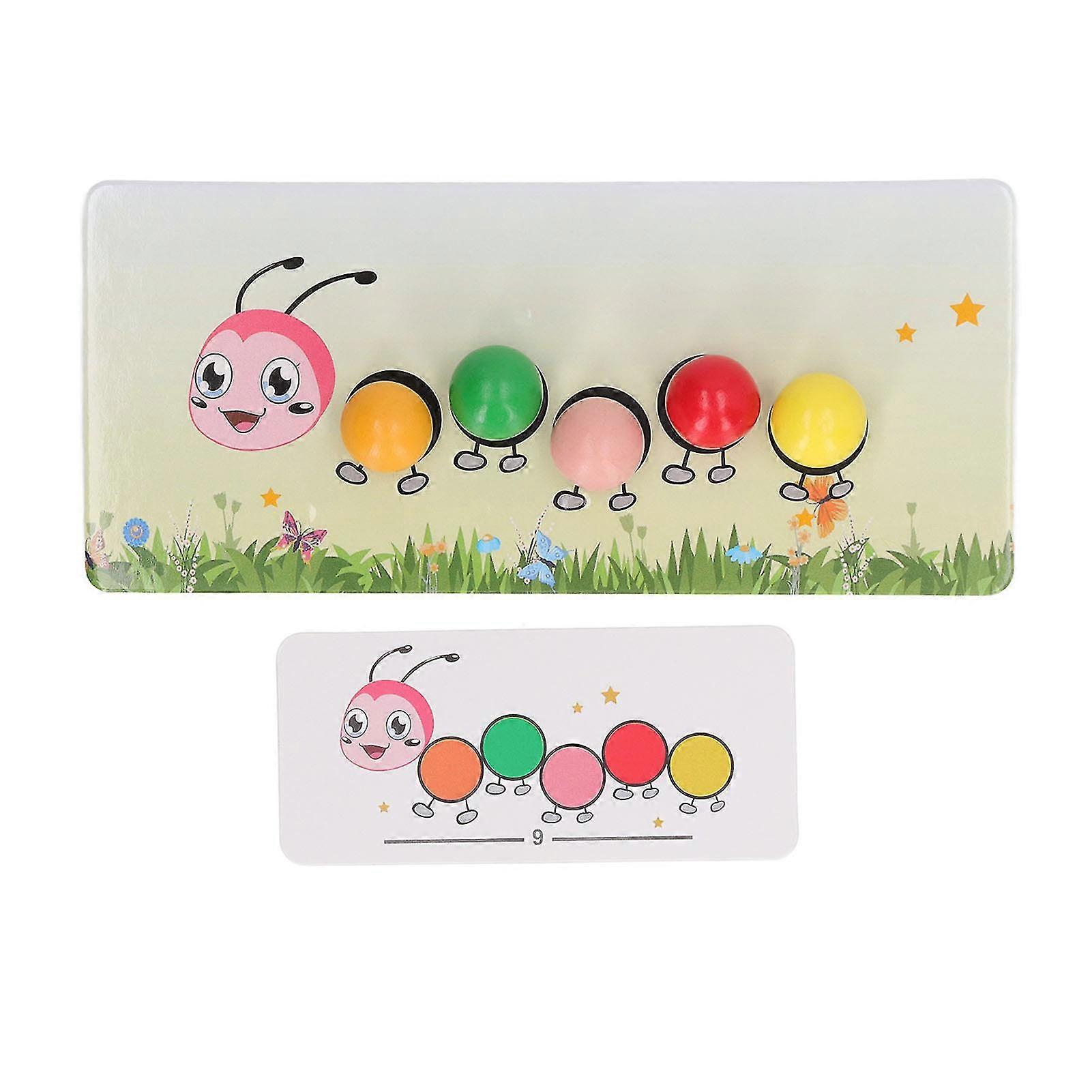 Caterpillar Clip Beads Toy Wooden Worm Caterpillar Pattern Clip Beads ...