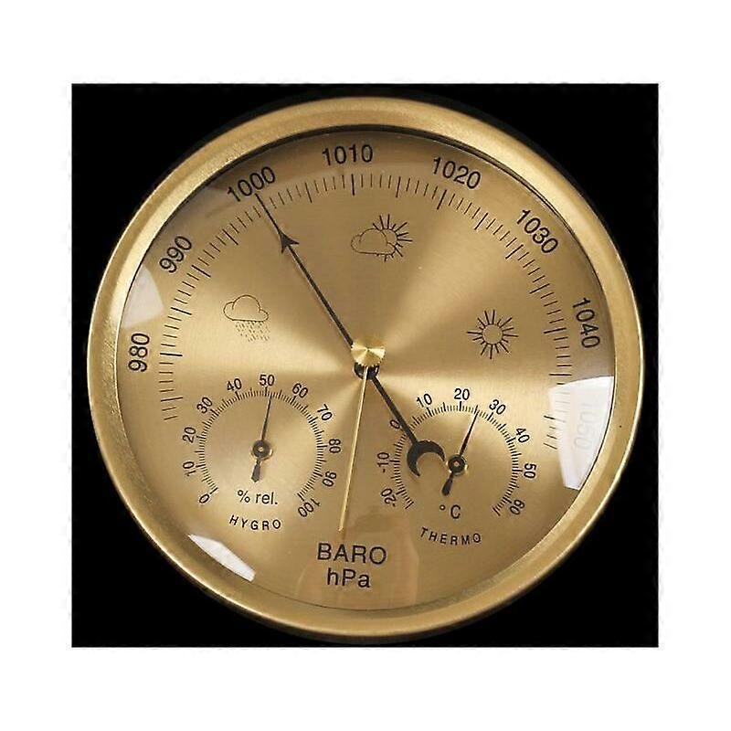 Barometer, weather station with barometer and thermometer, three-piece ...