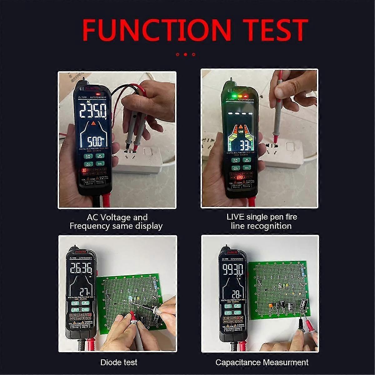Smart Multimeter Digital AC DC Current Voltage Detector Pen Capacitance ...