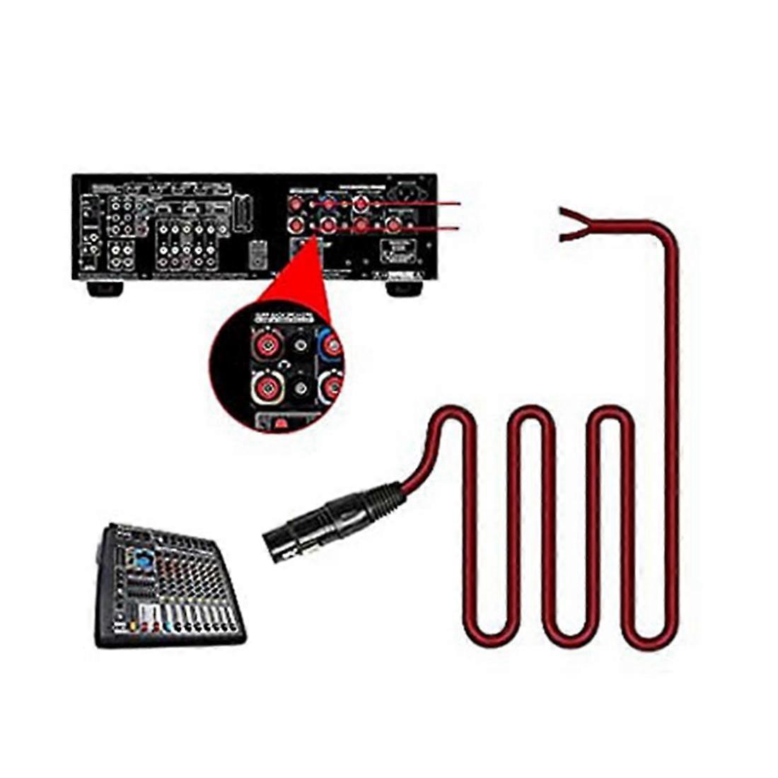 XLR Speaker Wire, Speaker Bare Cable to XLR Plug, Gold Plated XLR 3 Pin ...