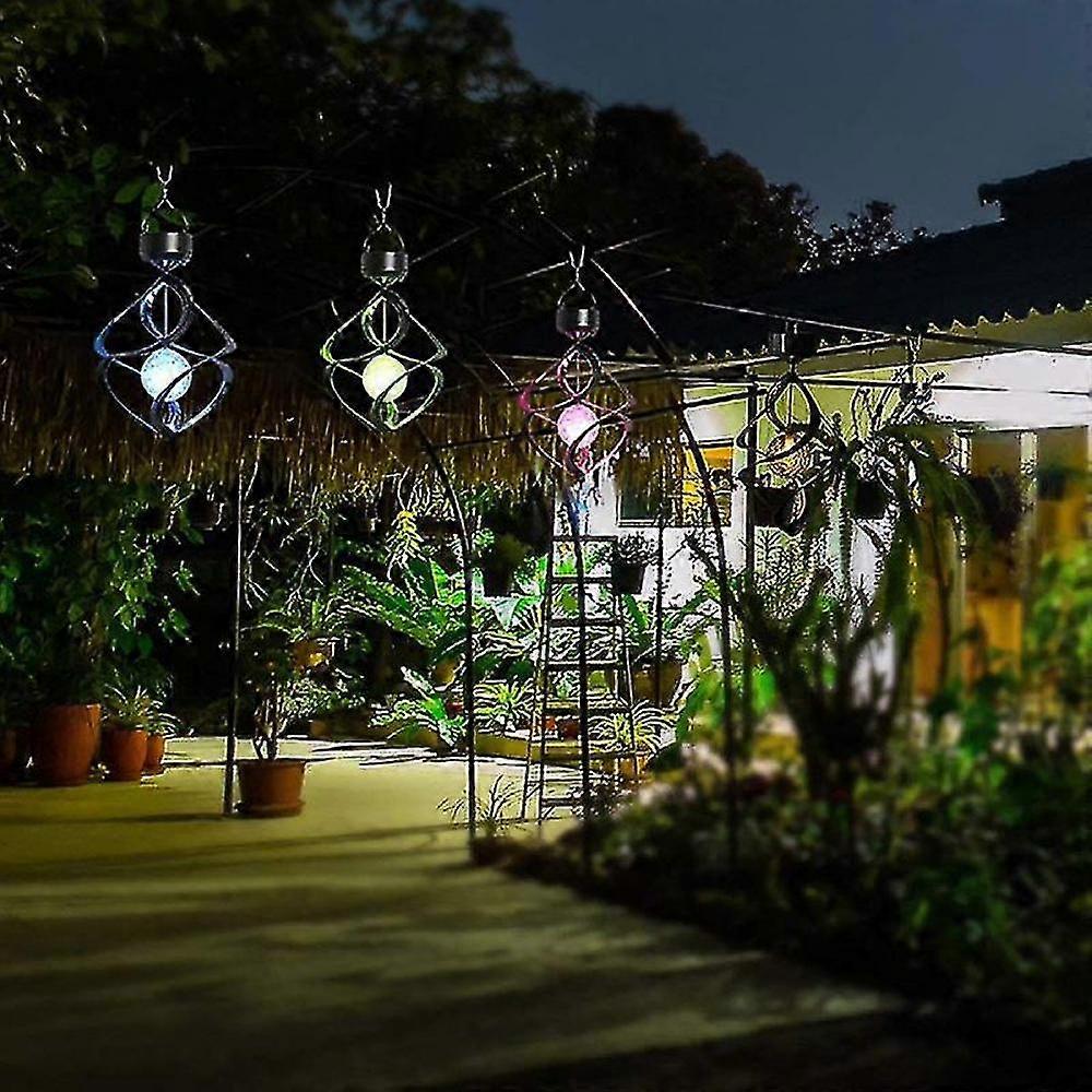 Solar Light Outdoor Chandelier Spherical Wind Chime Light For Garden ...