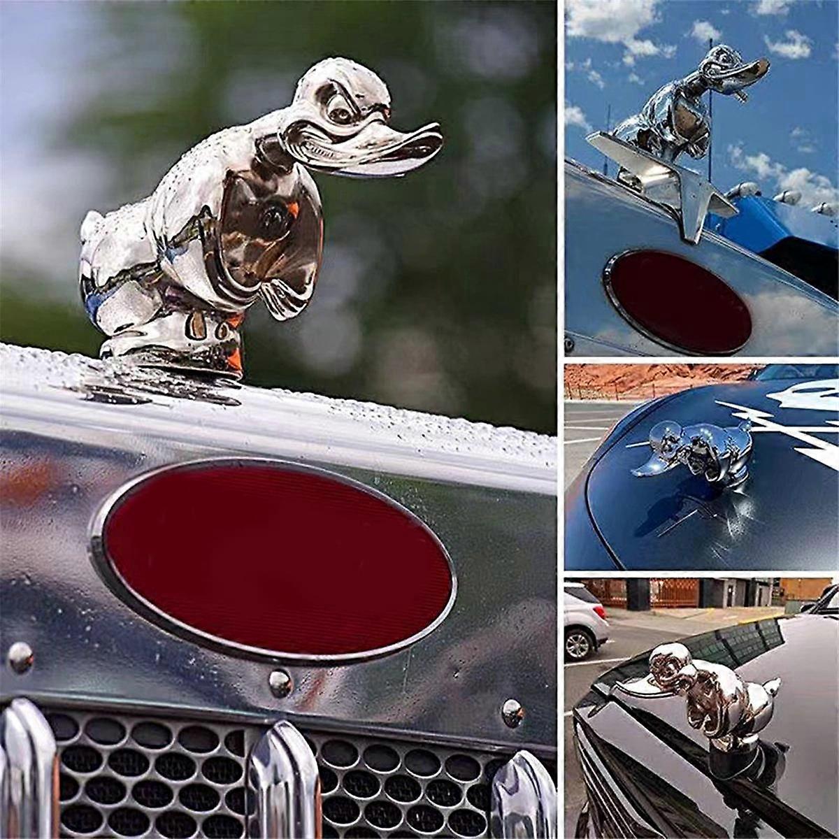 3D Chromed Angry Duck Hood Ornament, Death Proof Duck Black Convoy Duck ...