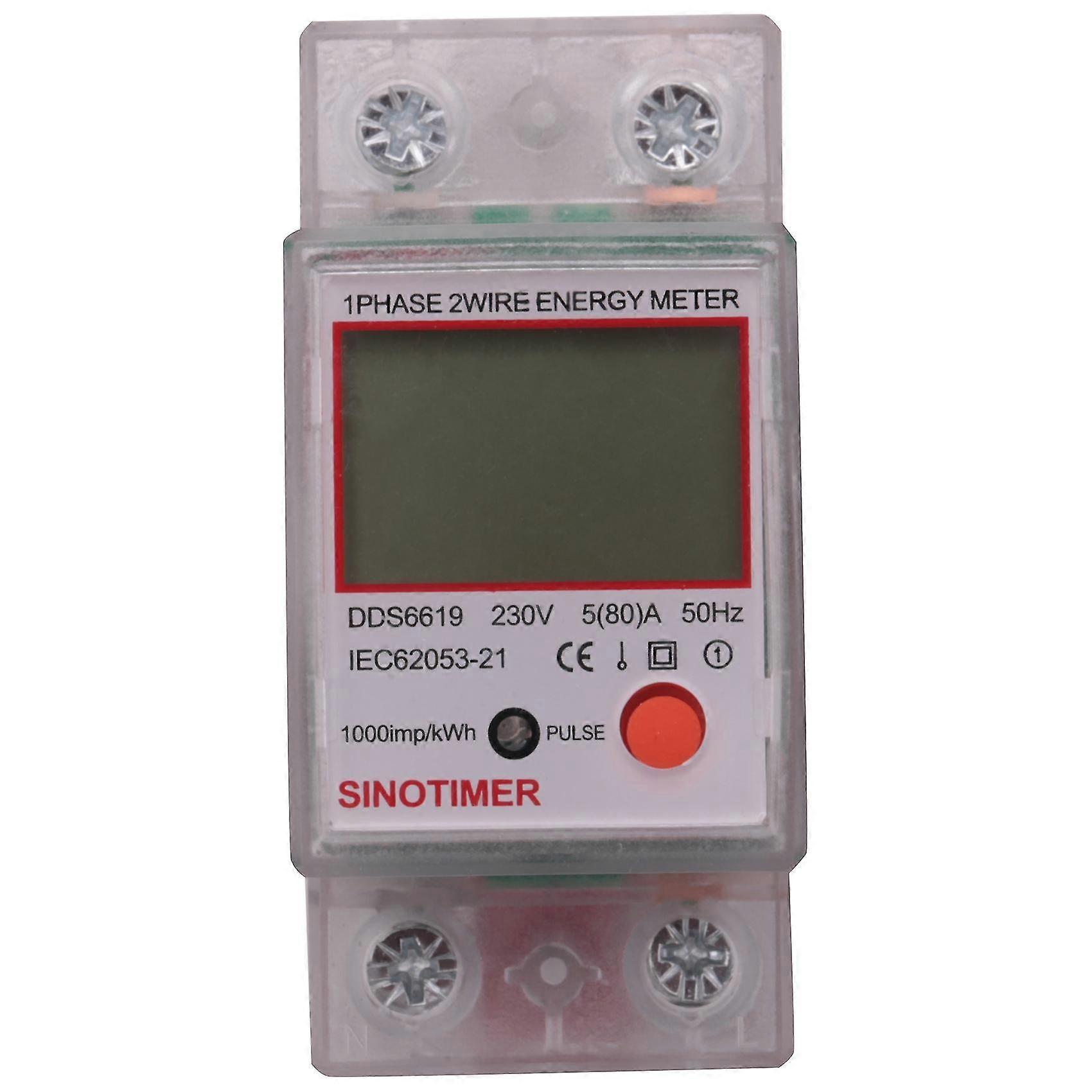 Dds6619-012 Ac 220v 80a Lcd Digital Backlight Single Phase Energy Meter Kwh Power Consumption ...