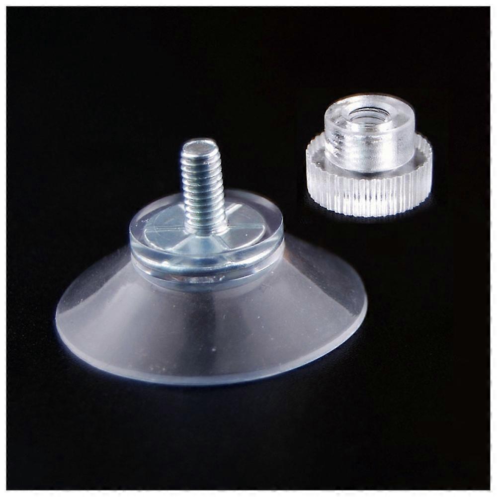 set of 30 suction cups with thread and knurled nuts 53 mm, transparent ...