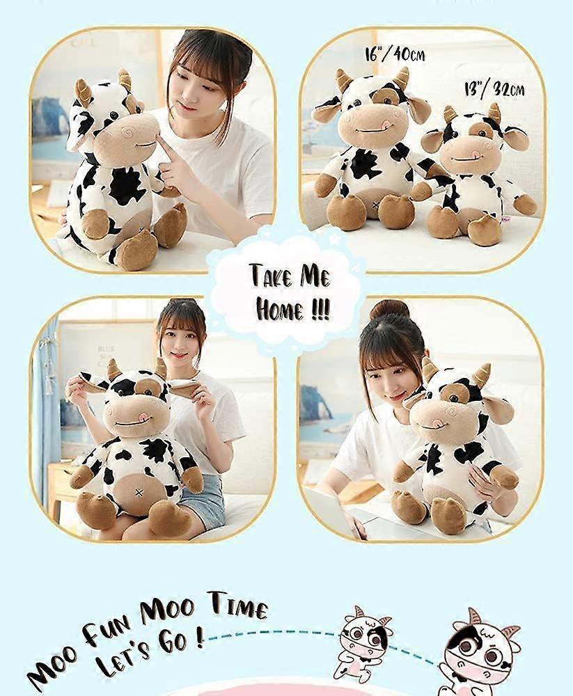 Cow Plush Toy, 30 cm Stuffed Animal Throw Plushie Pillow Doll, Soft ...