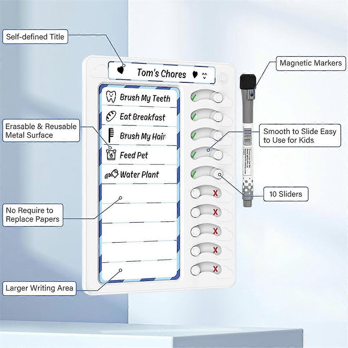 Erasable Chore Chart for Kids for Kids to Do List Routine Task Planning ...