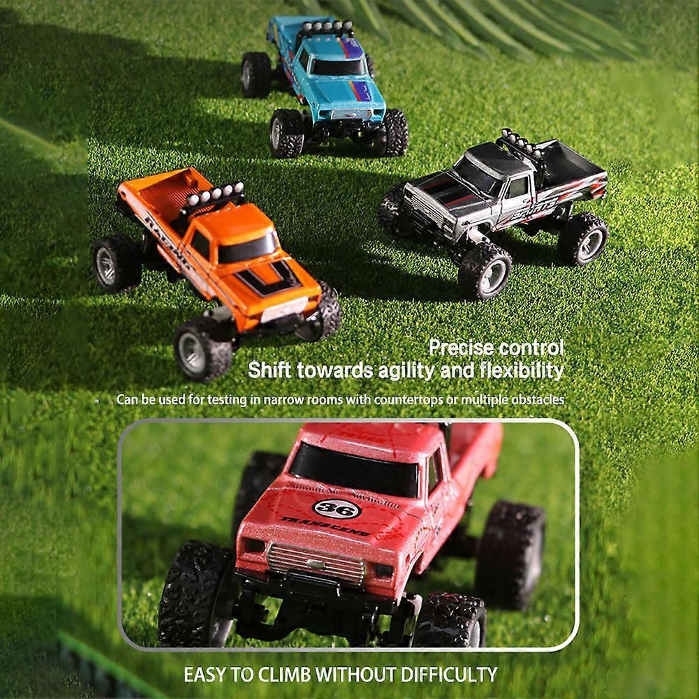 1:64 Scale Mini RC Monster Truck with Trailer, Large Wheels, LED Lights ...