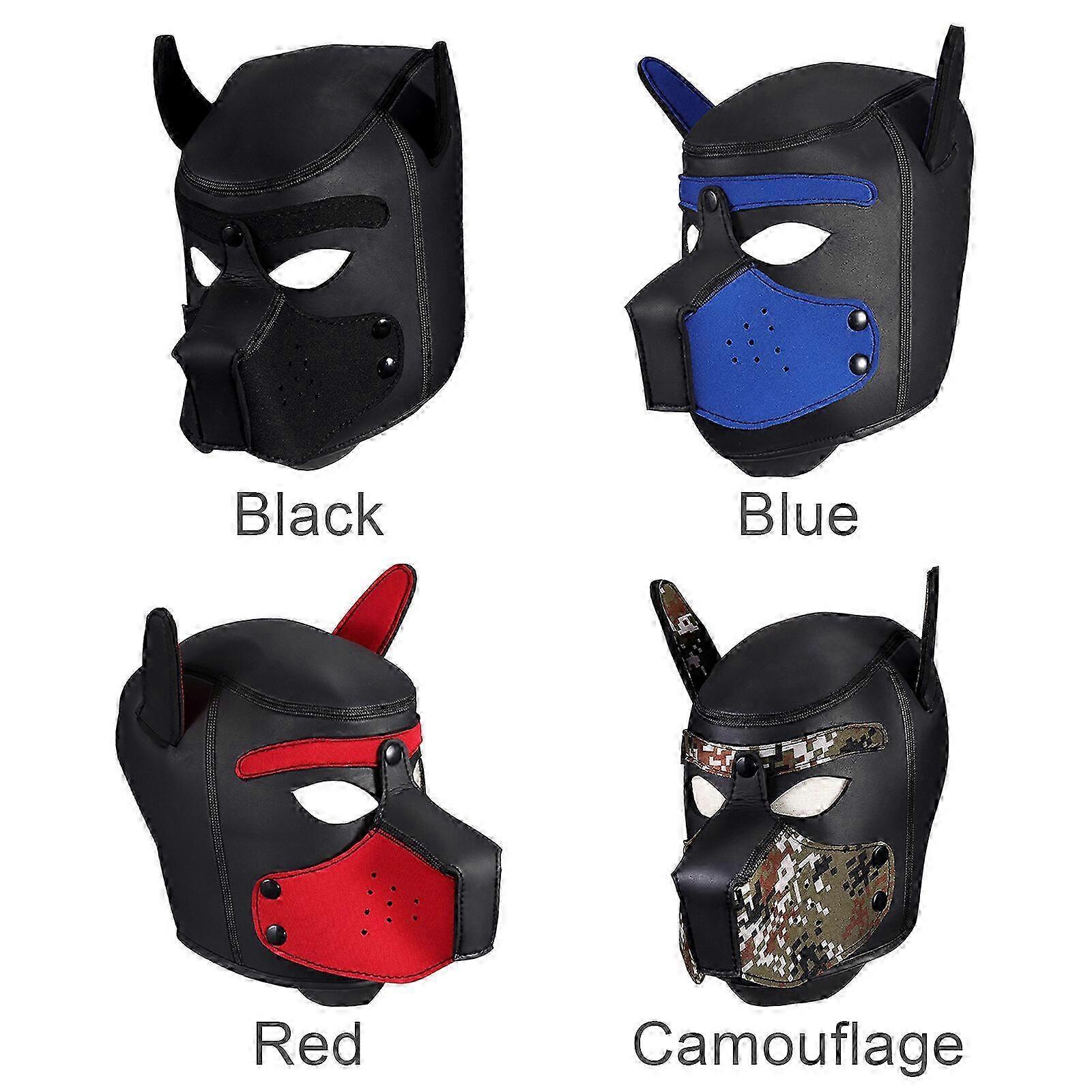 Party Masks Pup Puppy Play Hood Mask Latex Rubber Role Play Cosplay ...